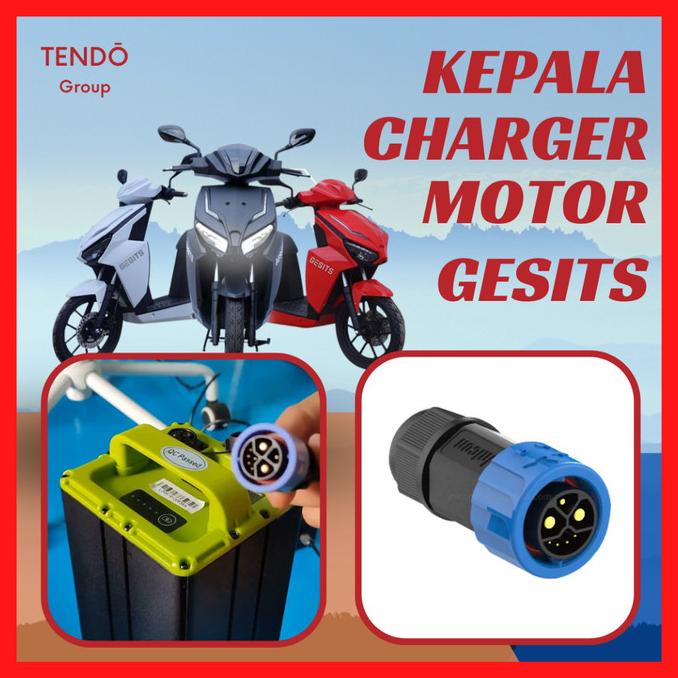 Jual Kepala Charger Colokan Charging Plug Baterai Aki Motor Gesits M23 ...