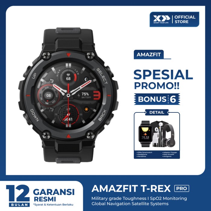 Jual AMAZFIT T-REX PRO SMARTWATCH MILITARY GRADE SPO2 GPS - GARANSI RESMI | Shopee Indonesia