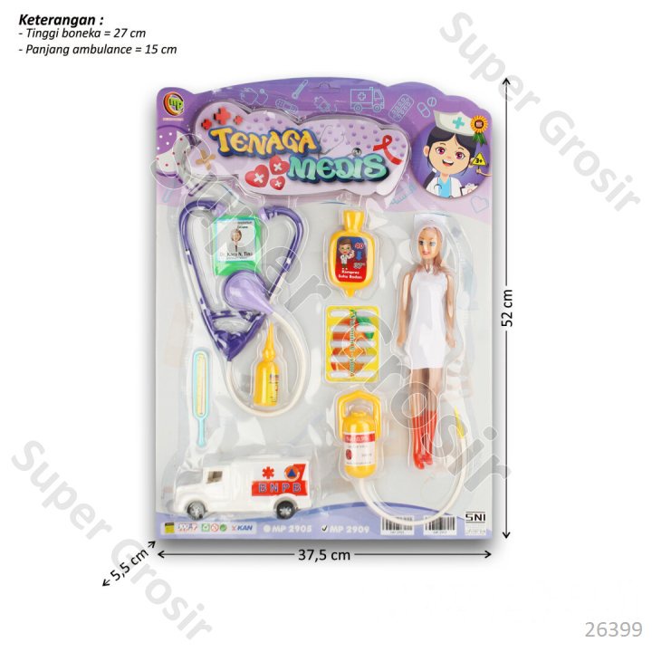 Jual Mainan Anak Mainan Dokter-dokteran/Dokter Set + Boneka Perawat ...