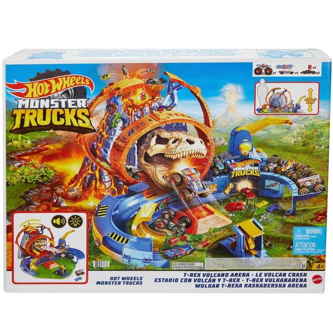 Jual Hot Wheels Monster Trucks T-Rex Volcano Arena Original Mattel ...