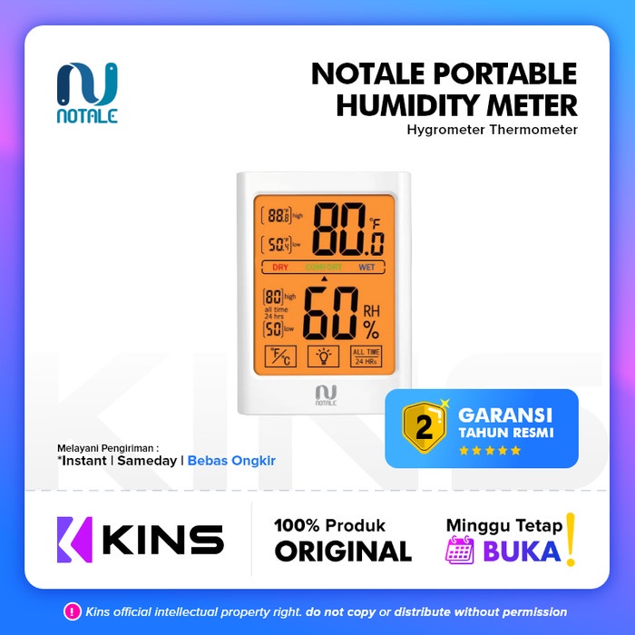 Jual Jual!! Notale Hygrometer Thermometer Meter Alat Ukur Kelembapan ...