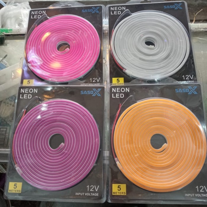 Jual LAMPU LED NEON FLEX SASO X DC 12V 5M COOL WHITE Murah | Shopee ...