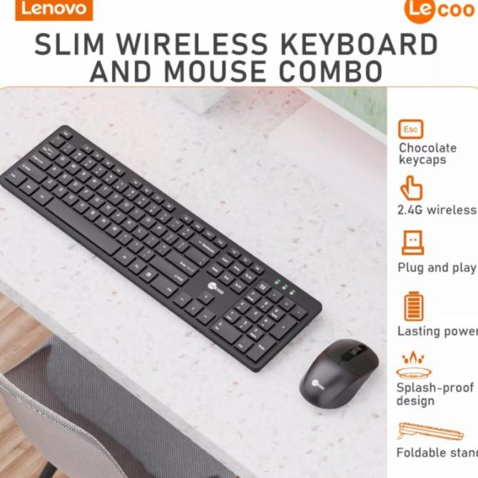 Jual New | Baru Lenovo Leco Keyboard Mouse Combo Set Wireless Premium ...