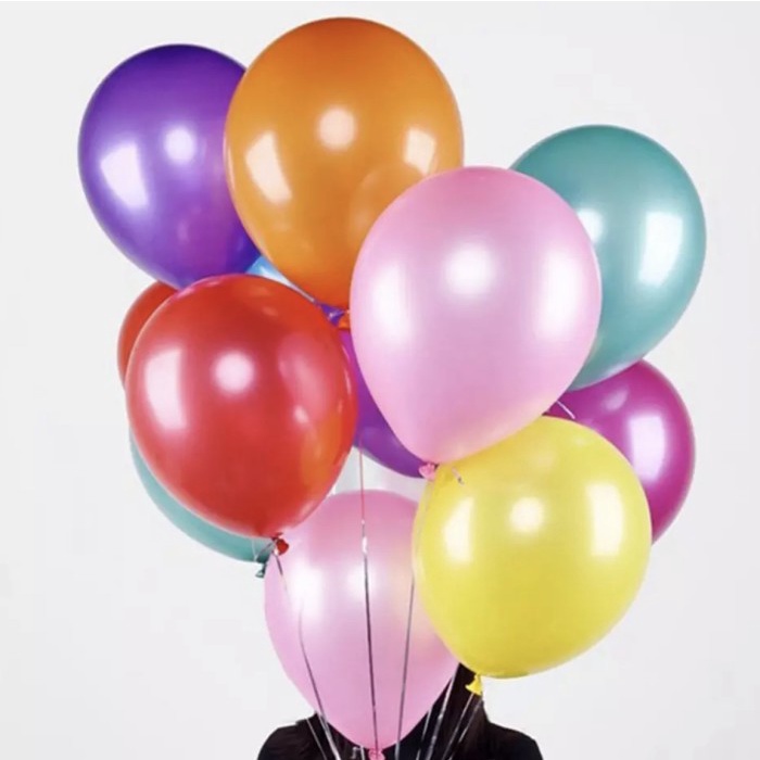 Jual Balon Latex Metalik / Balon Karet Polos Per Pack 12 Inc ( isi 100 ...