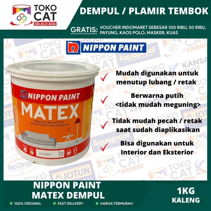 Jual Dempul / Plamir Tembok Matex 1 Kg / Wall Filler / Putty Plamur ...