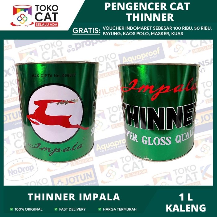 Jual Thinner Impala 1L / Tiner Impala / Pengencer Cat / Thiner Impala 1 Liter Kaleng //Pelarut ...
