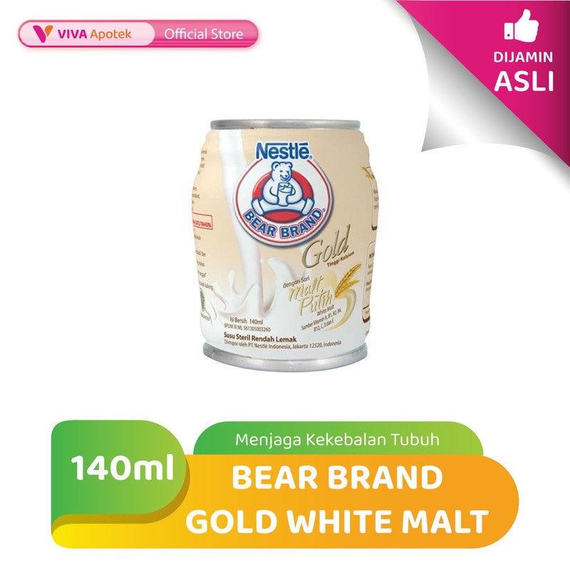 Jual Bear Brand Gold White Malt Minuman Siap Minum (140 ml) | Shopee Indonesia