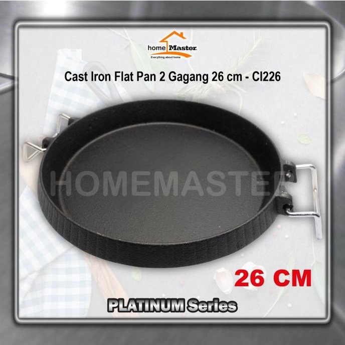 Jual Cast Iron/Besi Cor Flat Grill/BBQ/Saute Pan Round/Bulat 26 cm ...