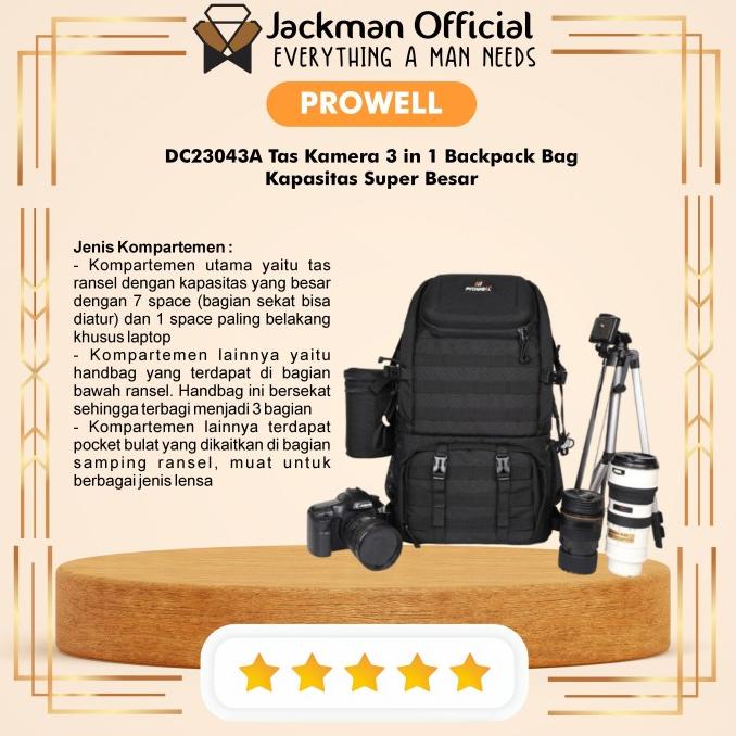 Jual Prowell Dc23043A Tas Kamera 3 In 1 Backpack Bag Kapasitas Super Besar | Shopee Indonesia