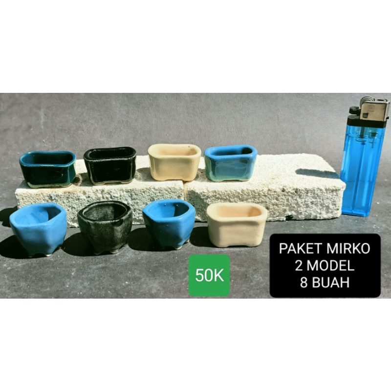 Jual Paket pot keramik Mini atau mikro isi 8 pcs murah | Shopee Indonesia