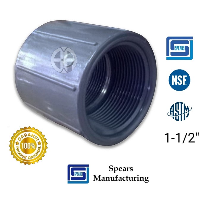 Jual [New] Coupling Drat Dalam Fipt X Fipt Pvc Sch 80 Ansi Size 1-1/2 ...