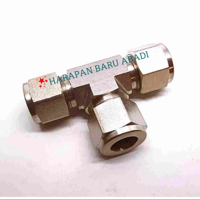 Jual [Ori] Union Tee Tubing 1/4 Inch Od Ss316 / Tee Connector Tube ...