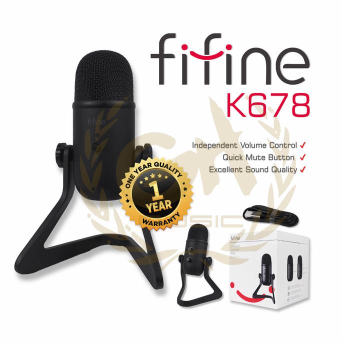 Jual FIFINE K678 USB MIC, PLUG N PLAY WITH VOLUME AND HEADPHONE CONTROL | Shopee Indonesia