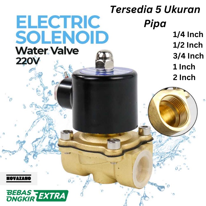 Jual Kran Air Otomatis Electric Solenoid Water Valve 220V 5 Ukuran Pipa ...