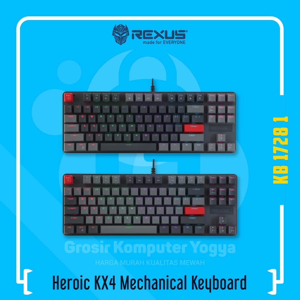 Jual Rexus Heroic KX4 17 LED Mode Mechanical Gaming Keyboard | Shopee Indonesia