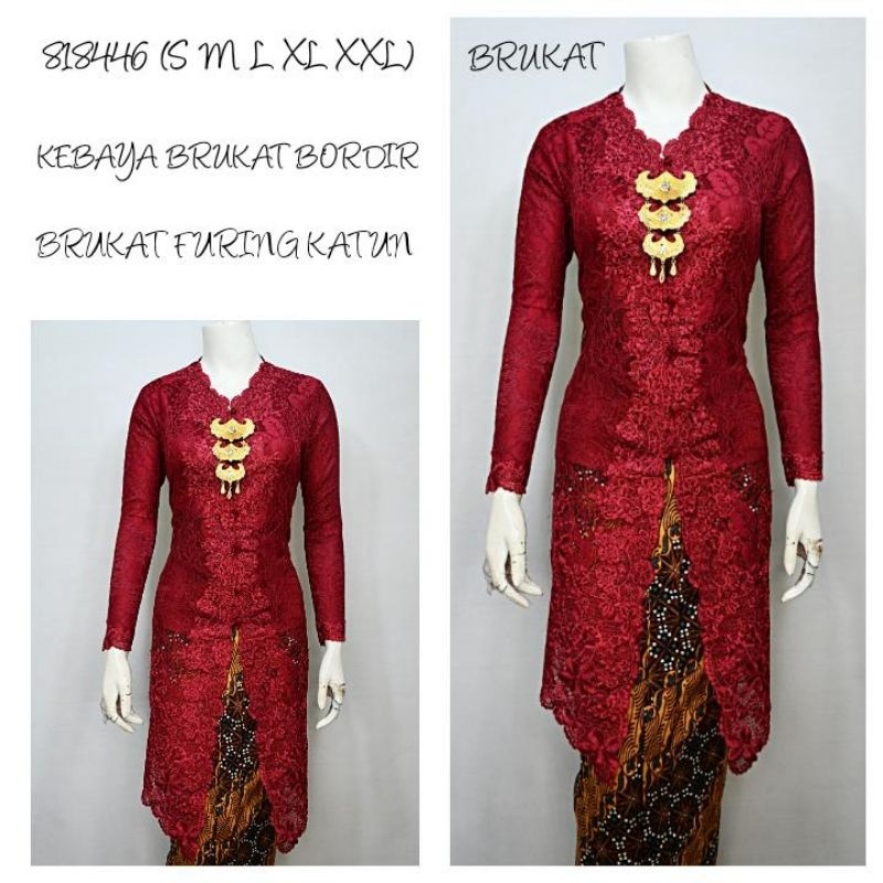 Jual [EXCLUSIVE] MODEL TERKINI Indah KEBAYA TUNIK BRUKAT BORDIR KARTINI ...
