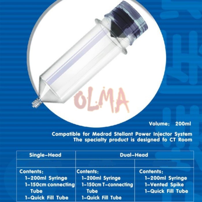 Jual Dual Head Syringe CT Scan Antmed 100104 for Medrad Stellant 200 ml ...