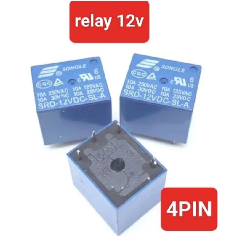 Jual NEW PART Relay 4PIN 4 PIN 12V 10A Original songle SRD-12VDC-SL-A DC | Shopee Indonesia