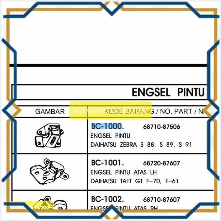 Jual [SOE] HINGE DOOR ENGSEL PINTU DAIHATSU ZEBRA ESPASS SPECIA BC-1000 (2 PCS) | Shopee Indonesia