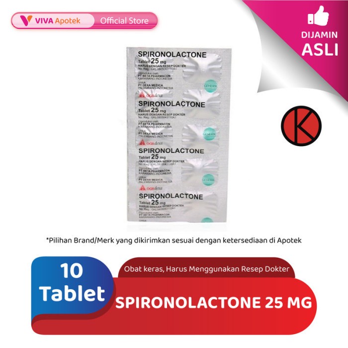 Jual Spironolactone 25 mg (10 Tablet) | Shopee Indonesia
