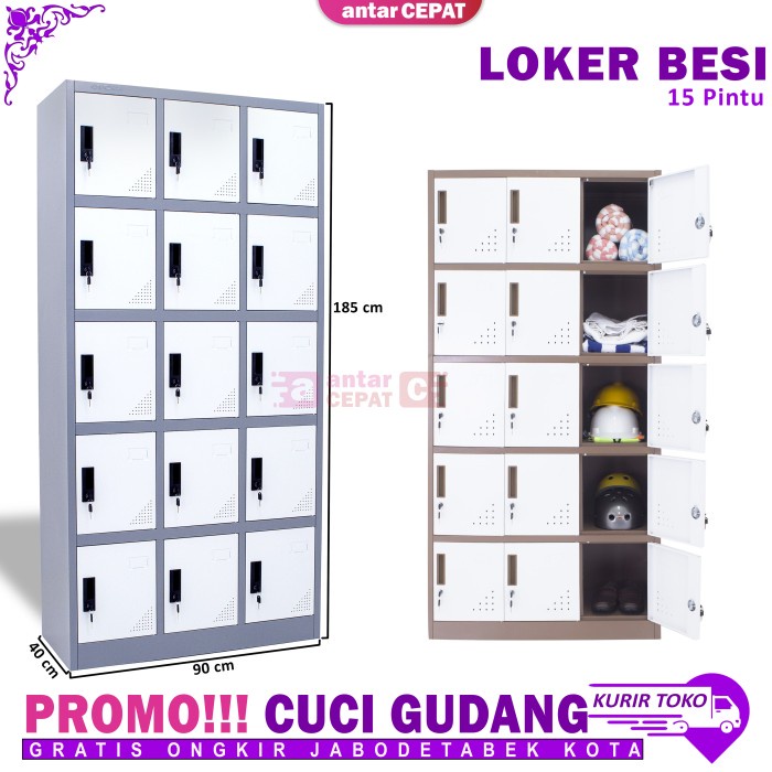 Jual LOCKER BESI 15 PINTU LEMARI LOKER BESI 15 PINTU MS-315 | Shopee ...