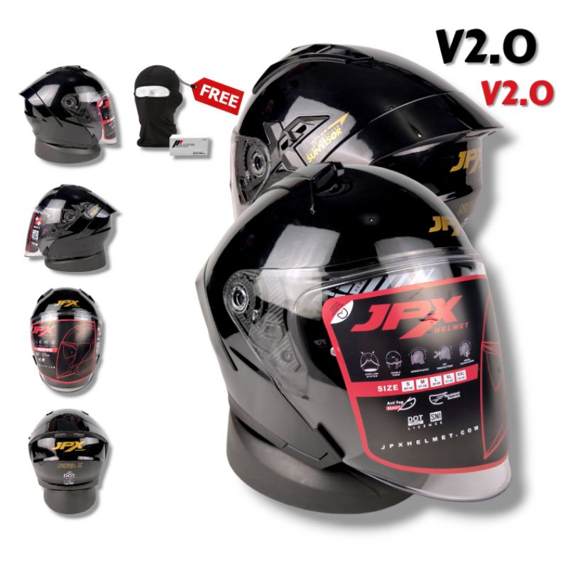 Jual HELM JPX NOVA X SOLID BLACK GLOSSY | HELM JPX HALF FACE | Shopee ...