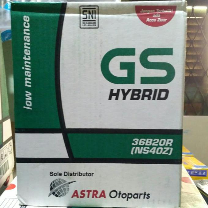 Jual AKI MOBIL / BATTERY GS ASTRA TYPE GS HYBRID 36B20R / NS40Z 12V ...