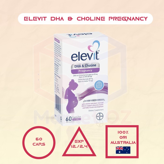 Jual ELEVIT DHA FOR PREGNANCY AND BREASTFEEDING 60 CAPSULES ORI ...