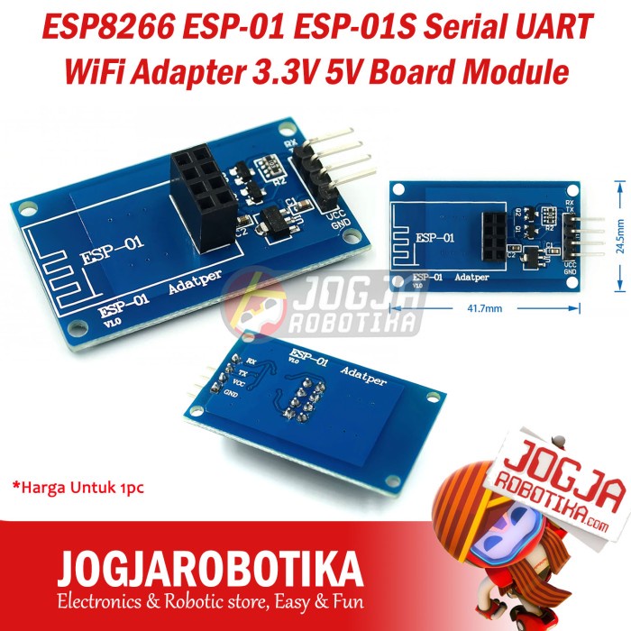 Jual +++++] ESP8266 ESP-01 ESP-01S Serial UART WiFi Adapter 3.3V 5V Board Module | Shopee Indonesia