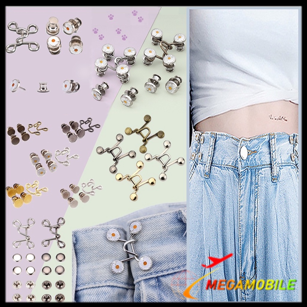 Jual MM - Kancing Jeans Logam Simple Adjustable Motif Bunga Daisy Kait ...