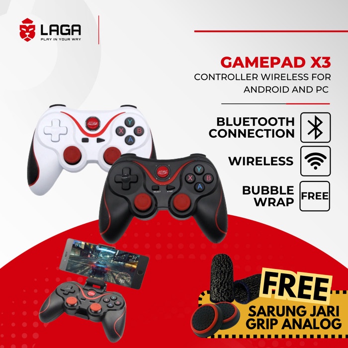 Jual Gamepad X3 Bluetooth Controller joystick stik for Android PC Apple ...