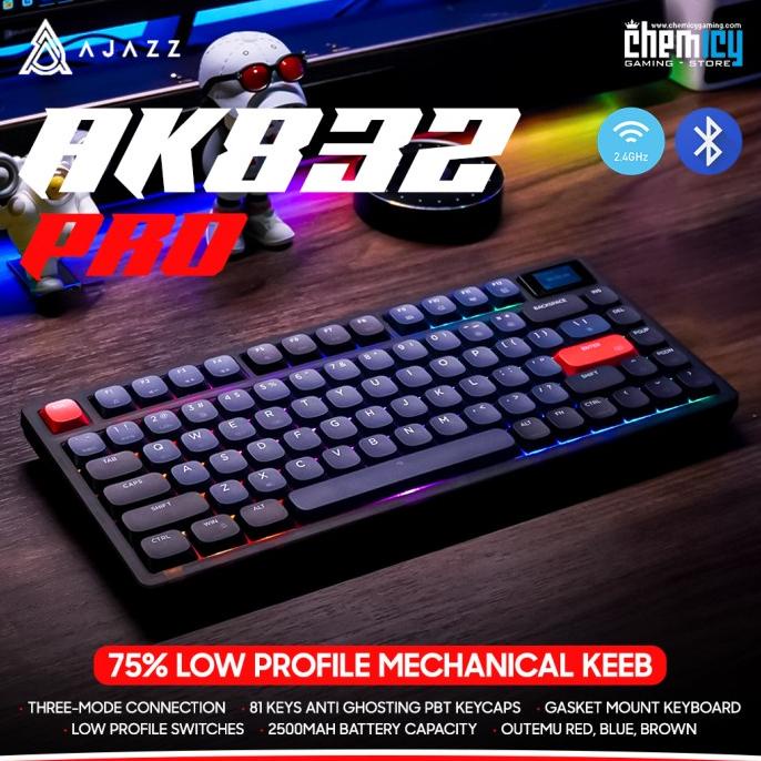 Jual Ajazz Ak832 Pro Low Profile Wireless Mehcanical Gaming Keyboard ...