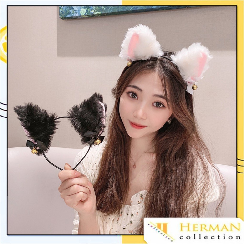 Jual HC Bando Karakter Telinga Kucing Bando Bell Kucing Cosplay Bandana ...