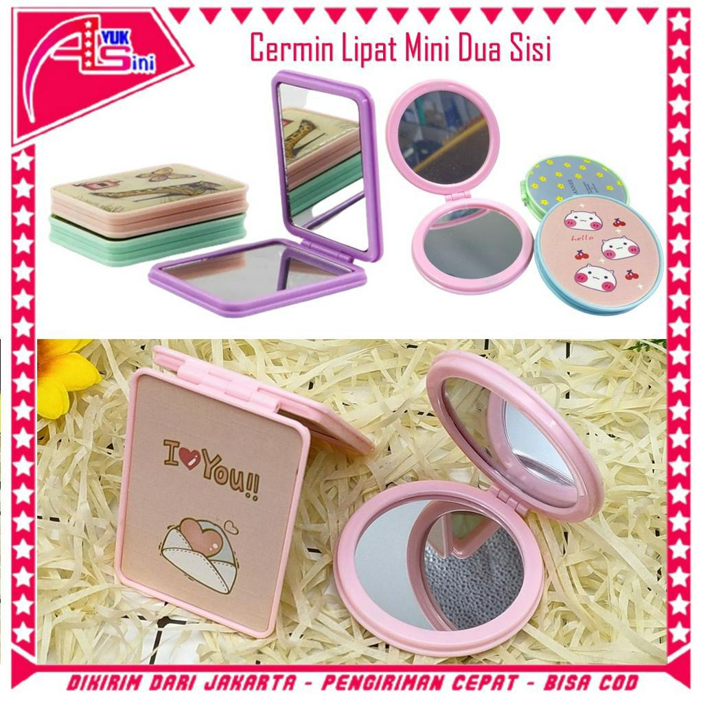Jual AS Cermin Lipat Mini Dua Sisi Model Petak & Bulat Karakter Plastik ...