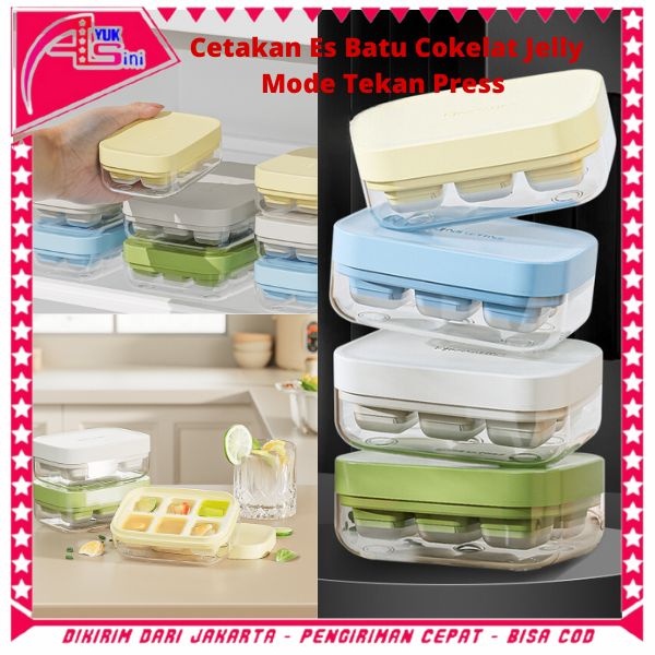 Jual AS 6 SEKAT Cetakan Es Batu Cokelat Jelly Mode Tekan Press Dengan ...