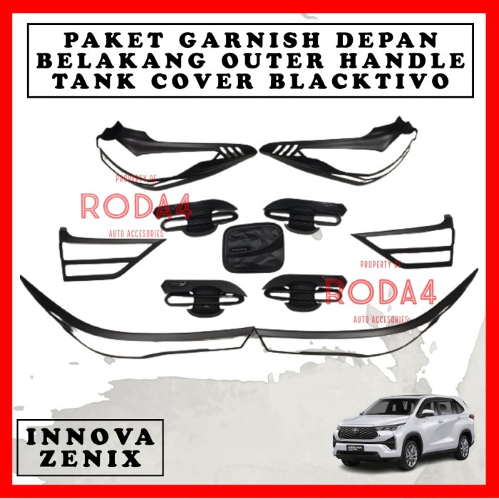 Jual Paket Garnish Lampu Depan Belakang Innova Zenix 2022 2023 - HITAM DOFF , FULL SET | Shopee ...