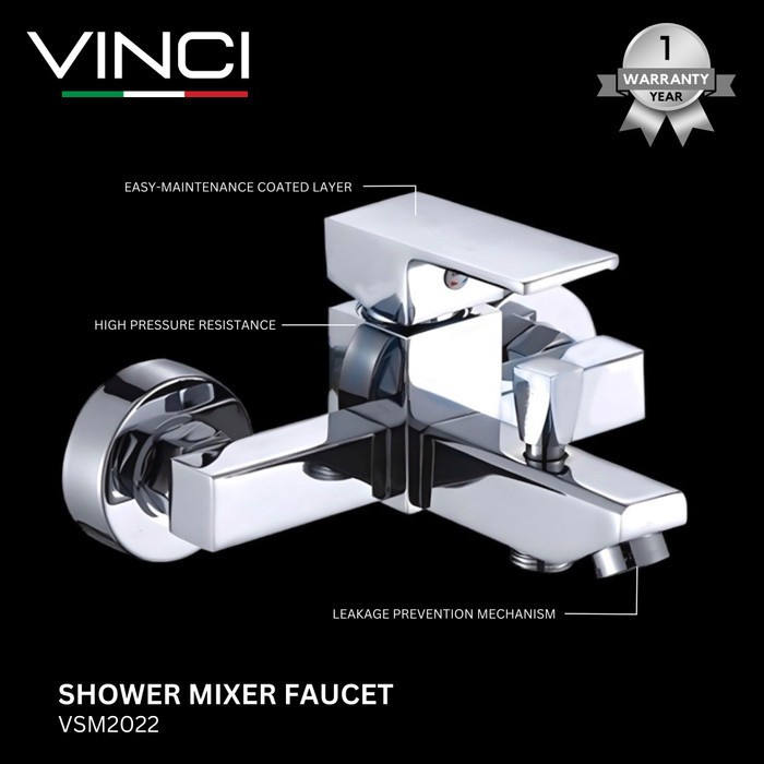 Jual VINCI Keran Shower Mixer Bathub Panas Dingin Kran Mandi Tembok ...