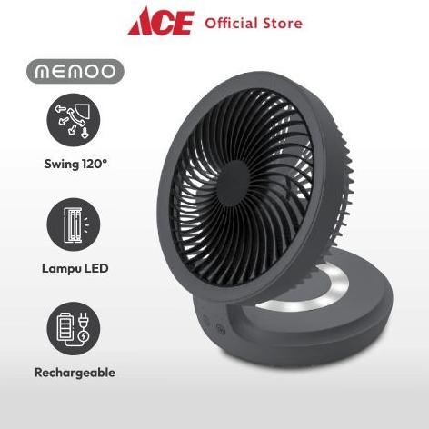 Jual ACE - Memoo Kipas Angin Portable Rechargeable 4000 Mah - Abu-Abu ...