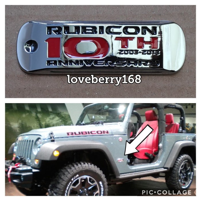 Jual satu buah emblem badge rubicon 10th anniversary untuk jeep jk ...