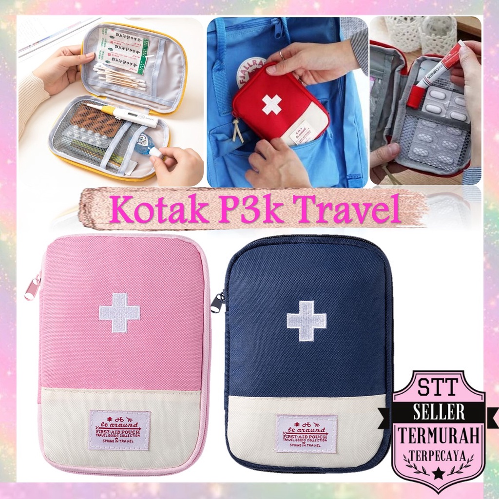 Jual STT Tas P3K Mini Bentuk Persegi Tempat Kotak Obat Bag Organizer ...