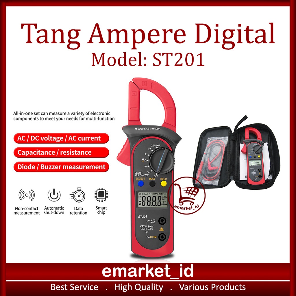 Jual Tang Ampere Digital ST201 / Clamp Meter ST 201 / Ampermeter / Multimeter | Shopee Indonesia