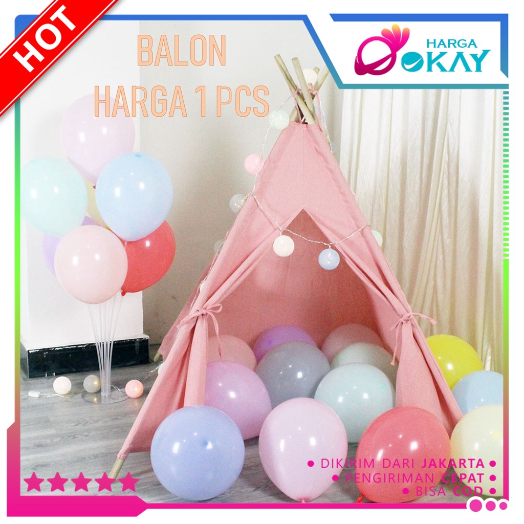 Jual HO Balon Macaron 12 Inch Polos 1 Pcs Balon Ulang Tahun Love Pastel ...