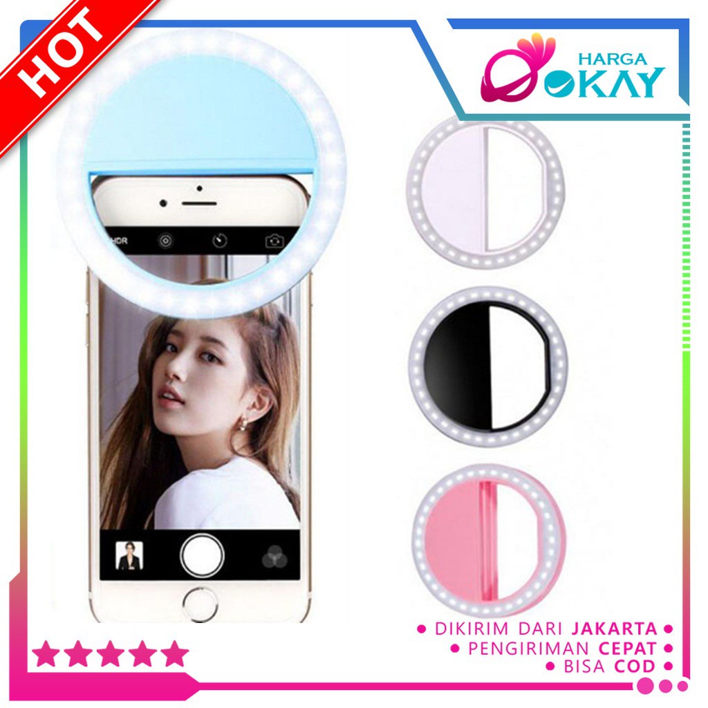 Jual HO Ring Selfie LED Lampu Selfie Bulat Untuk Kamera HP Mikro USB ...