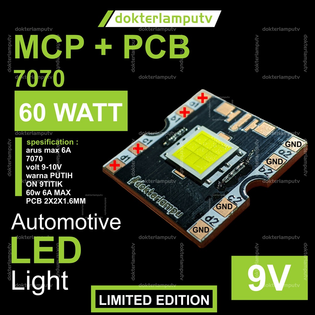 Jual LED CSP MCP + PCB 60W 7070 CHIP Putih UNTUK BiLED LED Laser Projie Dakar RTD AES 9V CSP+PCB ...