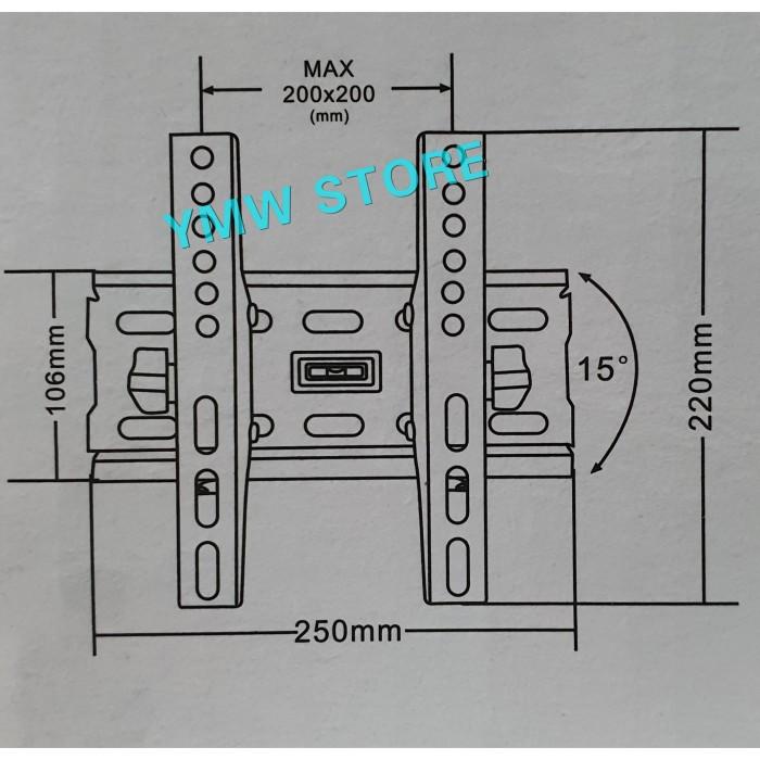 Jual LOOKTECH 42T / 42 T WALL BRACKET TV LCD / LED 14 INCH - 42 INCH ...