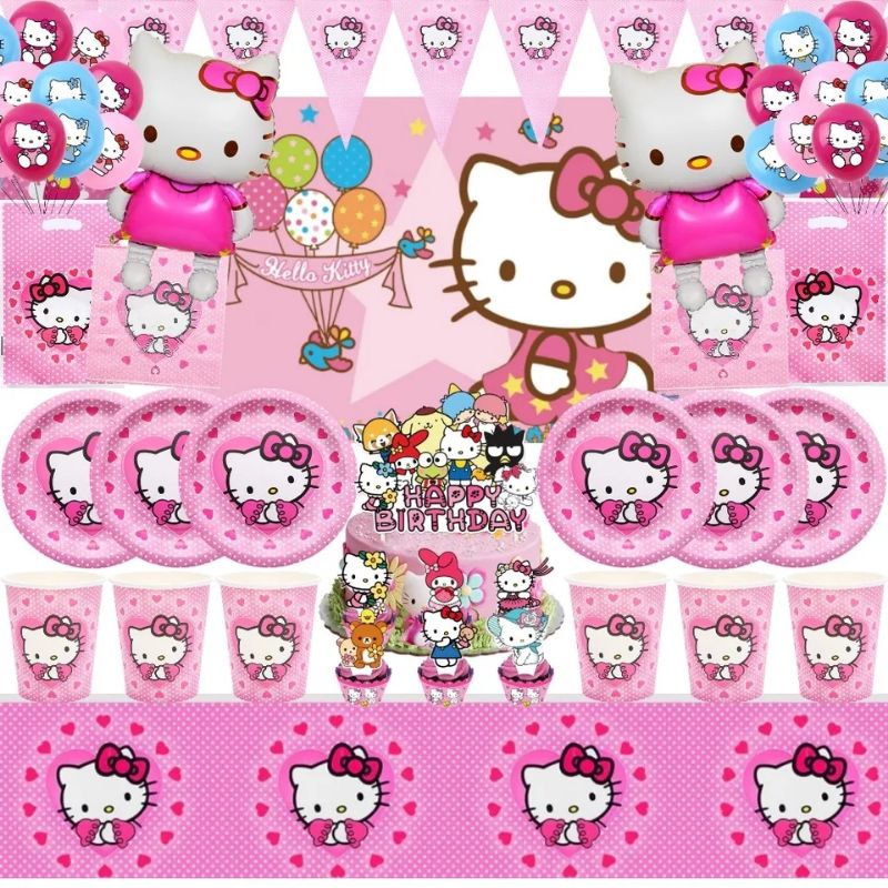 Jual HELLO KITTY Paket perlengkapan dekorasi pesta ulang tahun hello ...