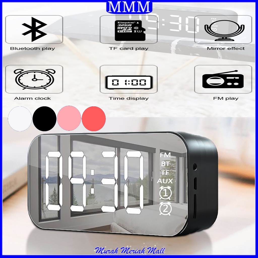 Jual MMM Jam Speaker Bluetooth Portable Sound Clock Alarm Digital ...
