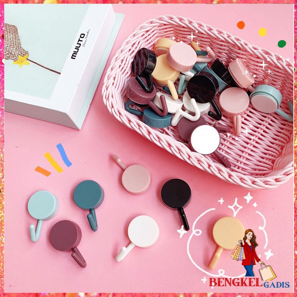 Jual BG Gantungan Hook Bulat Polos Tempel Tembok Wall Hook Stiker ...
