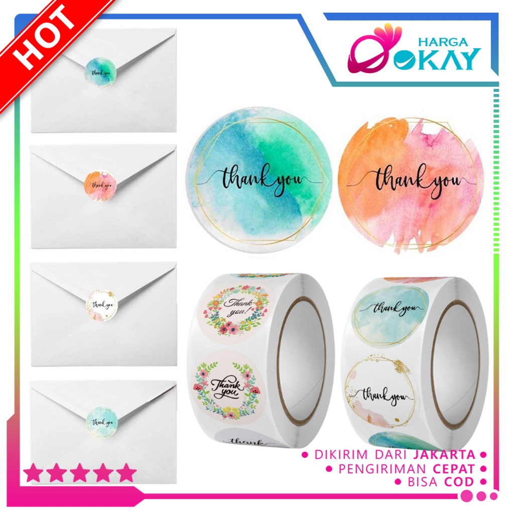 Jual HO Label Roll Sticker Thank You 2.4Cm Stiker Ucapan Terimakasih ...