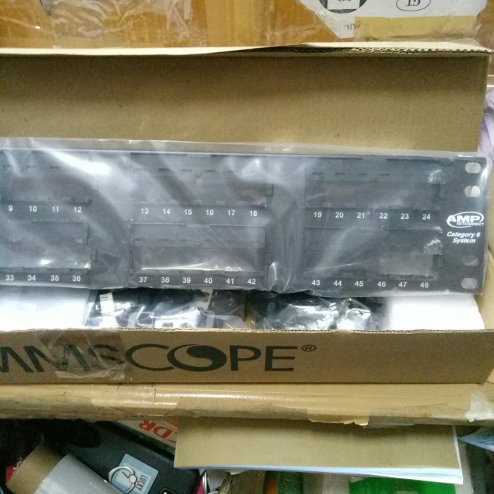 Jual PATCHPANEL AMP CAT 6 COMMSCOPE AMP 48 PORT LENGKAP MODULAR LOADED ...